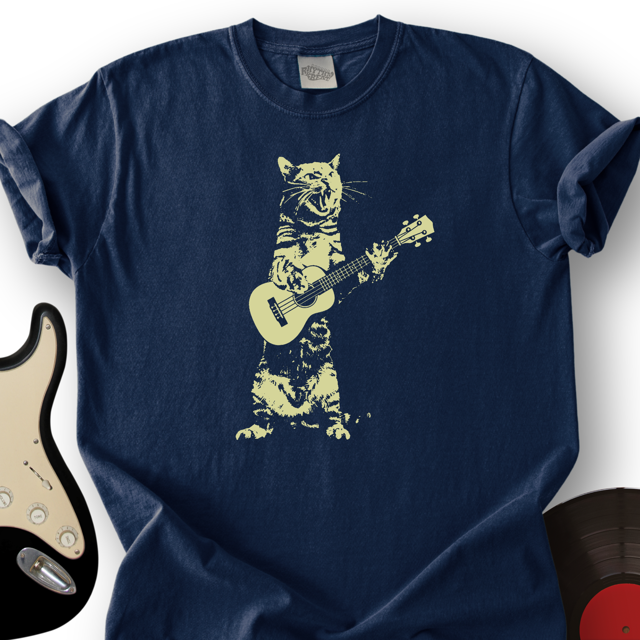 Cat Acoustic Guitar T-Shirt – Rhythm And Beat