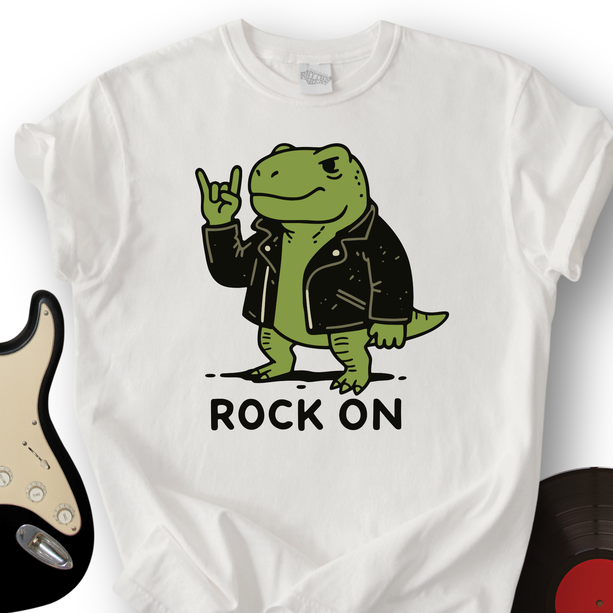 T-Rex Rock On T-Shirt – Rhythm And Beat