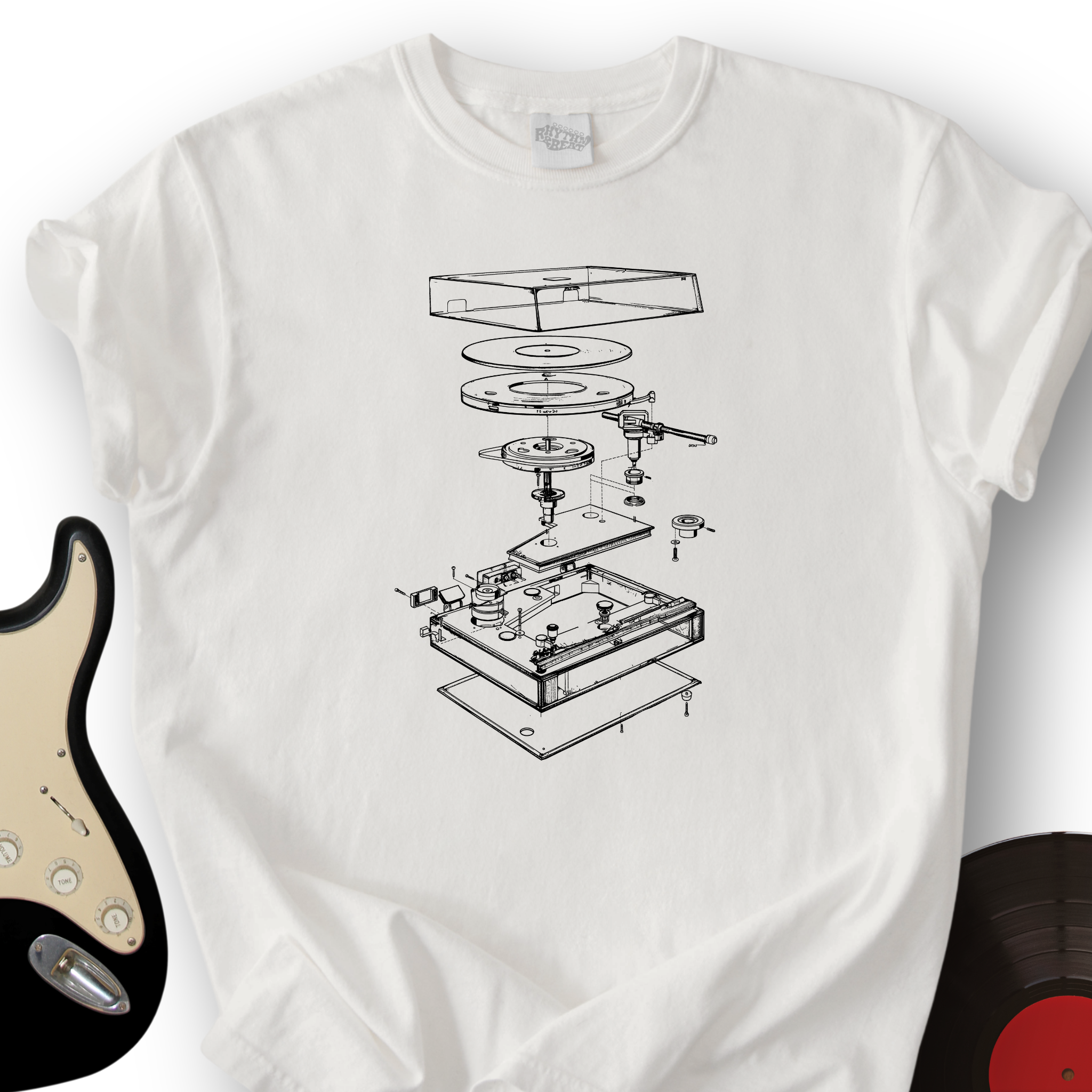 Record Player Anatomy T-Shirt – Rhythm And Beat
