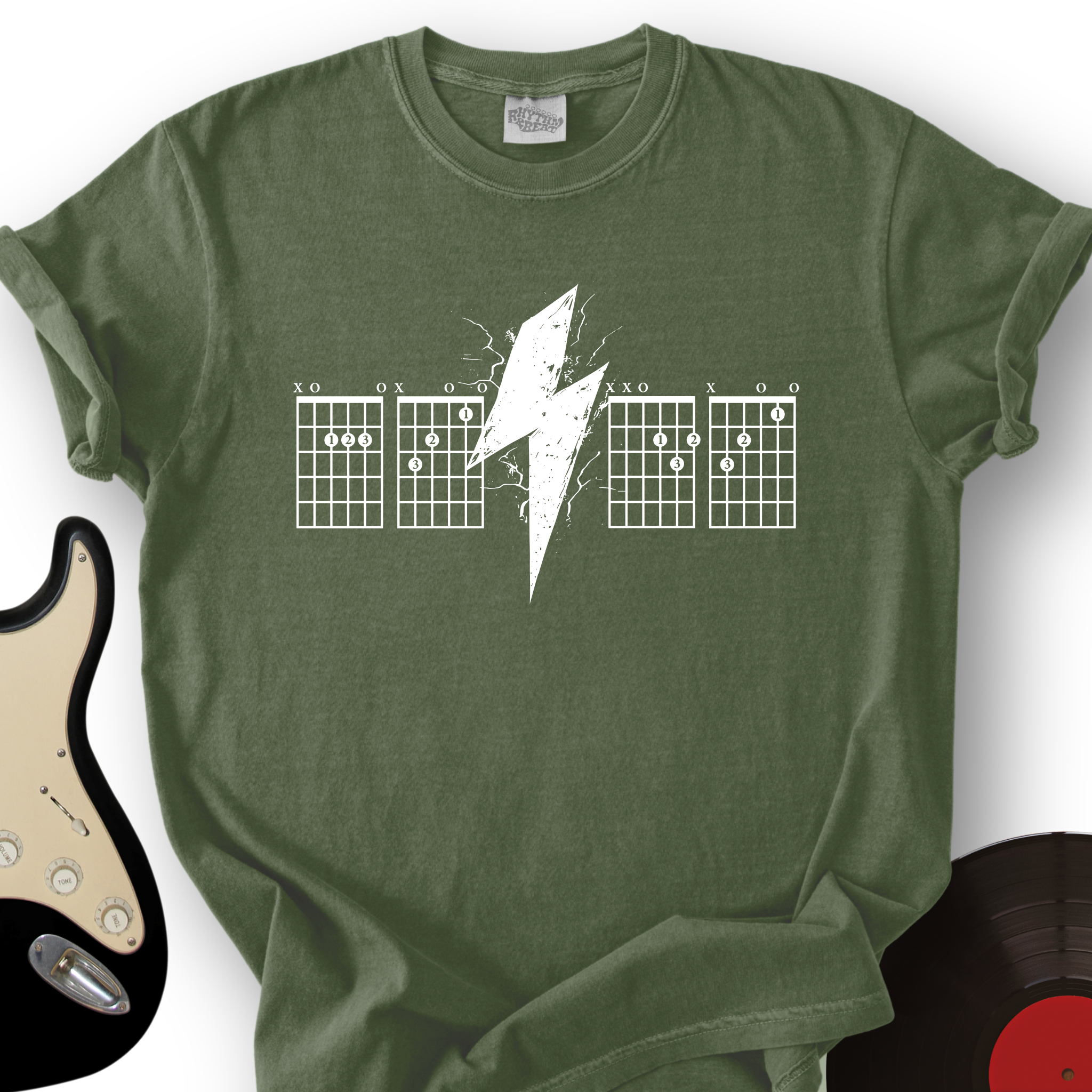 Lightning Bolt Guitar Chord T-Shirt – Rhythm And Beat