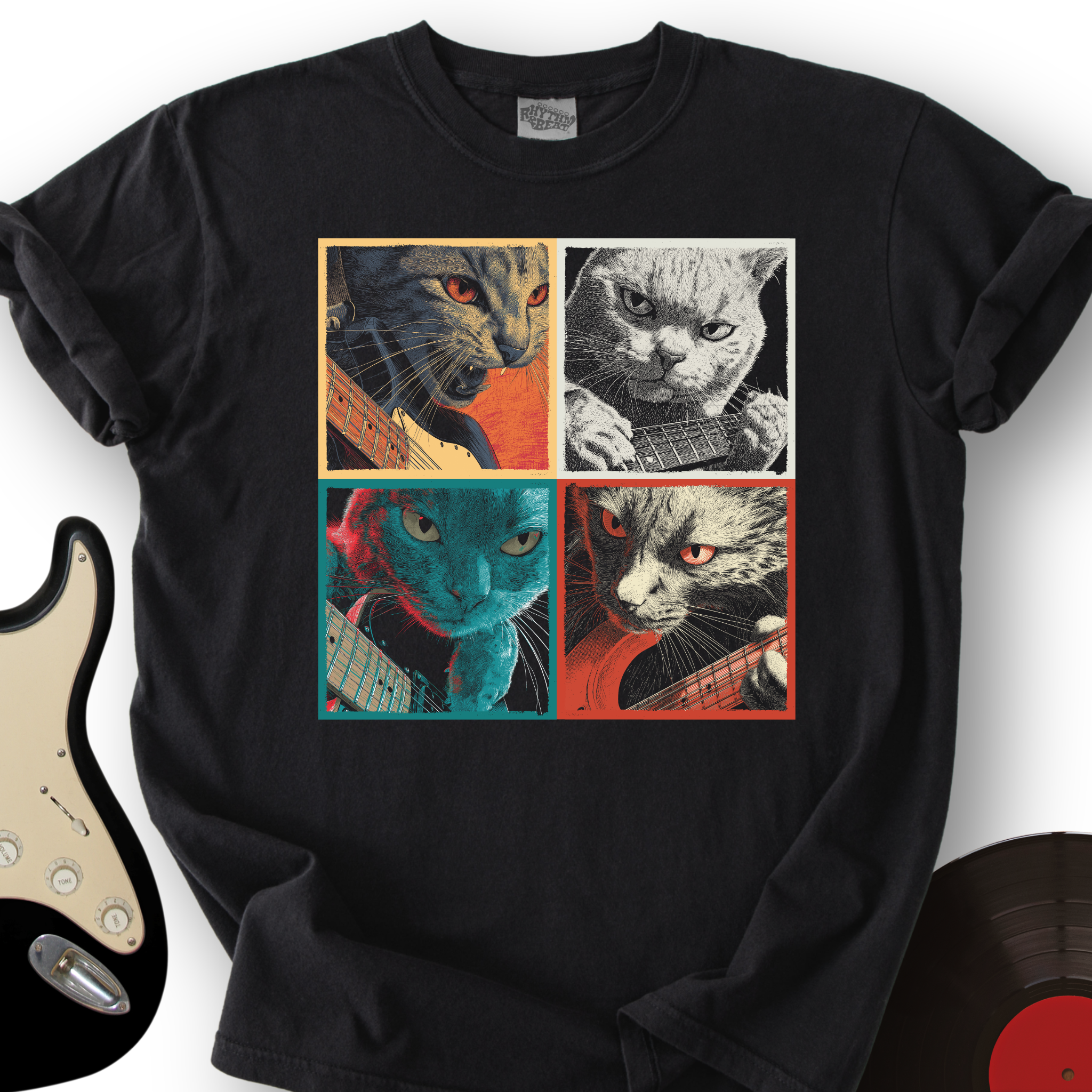 Cats With Guitars T-Shirt – Rhythm And Beat